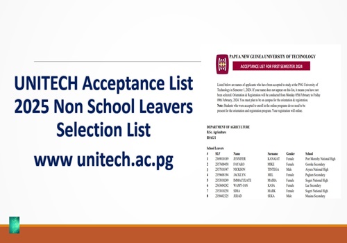 2025 UNITECH Acceptance List| Non School Leavers Selection List 2025 ...