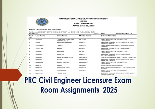 Released-Civil Engineer Licensure Exam Room Assignment April 2025| CELE ...