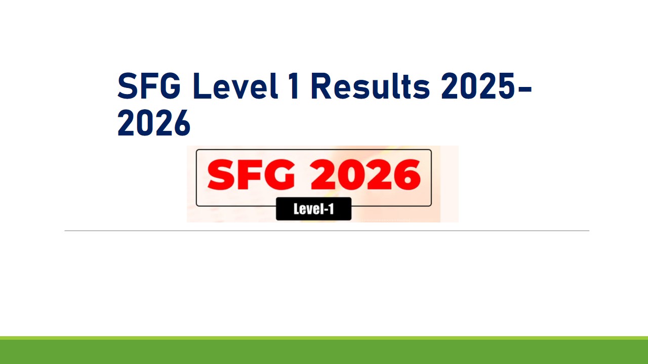 SFG Level 1 Results 2026 I Select Focus Group Level 2 Merit List 2025