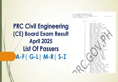 Link-Civil Engineering (CE) Board Exam Result 2025 (May 06) List Of ...