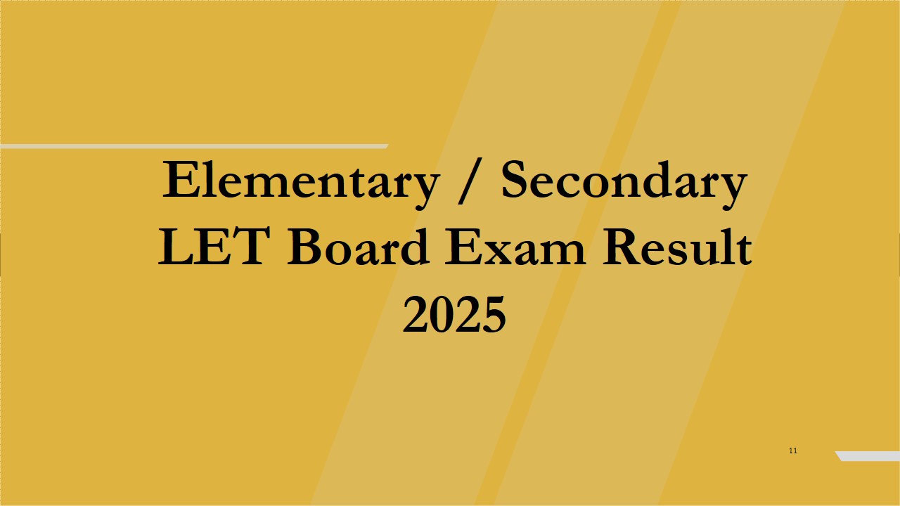 Elementary / Secondary LET Board Exam Result 2025