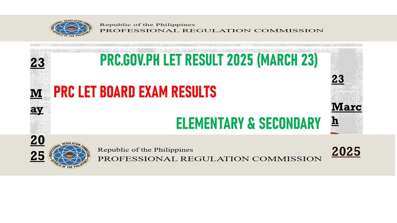 prc.gov.ph let result 2025 (March 23) PRC LET Board Exam Results ...