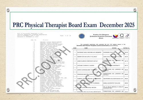 Link-PRC Physical Therapist Board Exam Result December 2025 List Of ...