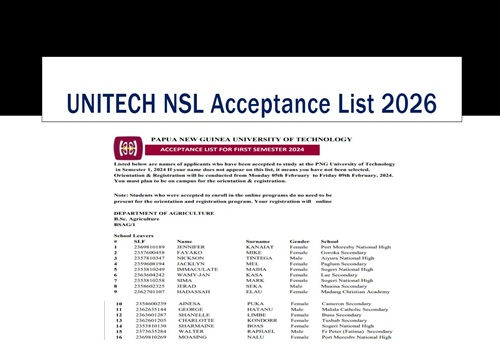 2026 UNITECH NSL Acceptance List For 2026| UOT Acceptance List For 2026 ...