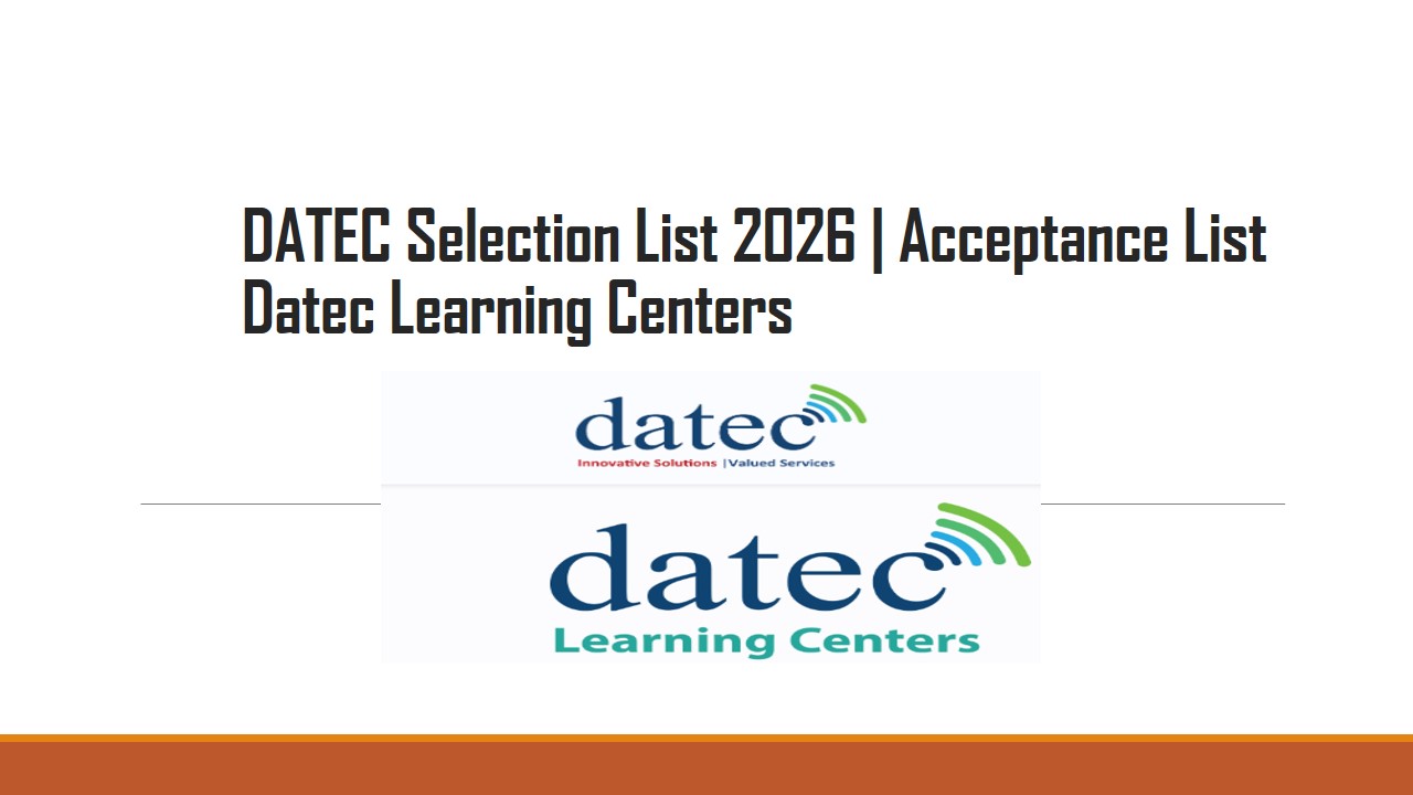 DATEC Selection List 2026 | Acceptance List Datec Learning Centers
