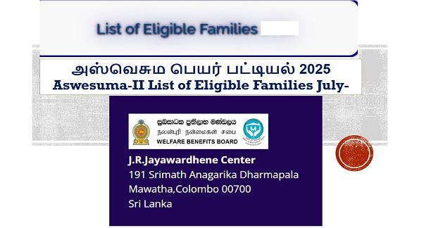 அஸ்வெசும பெயர் பட்டியல் 2025 Aswesuma-II List of Eligible Families ...