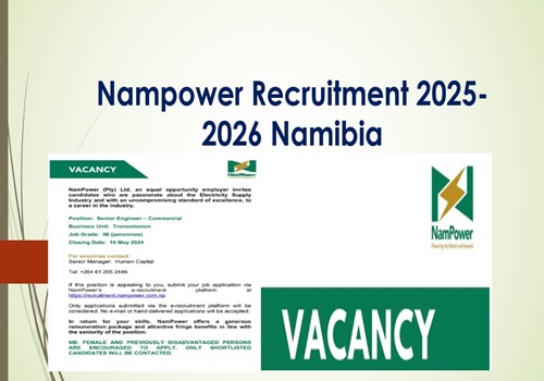 Nampower Recruitment 2025-2026 Vacancies Namibia Nampower Application form