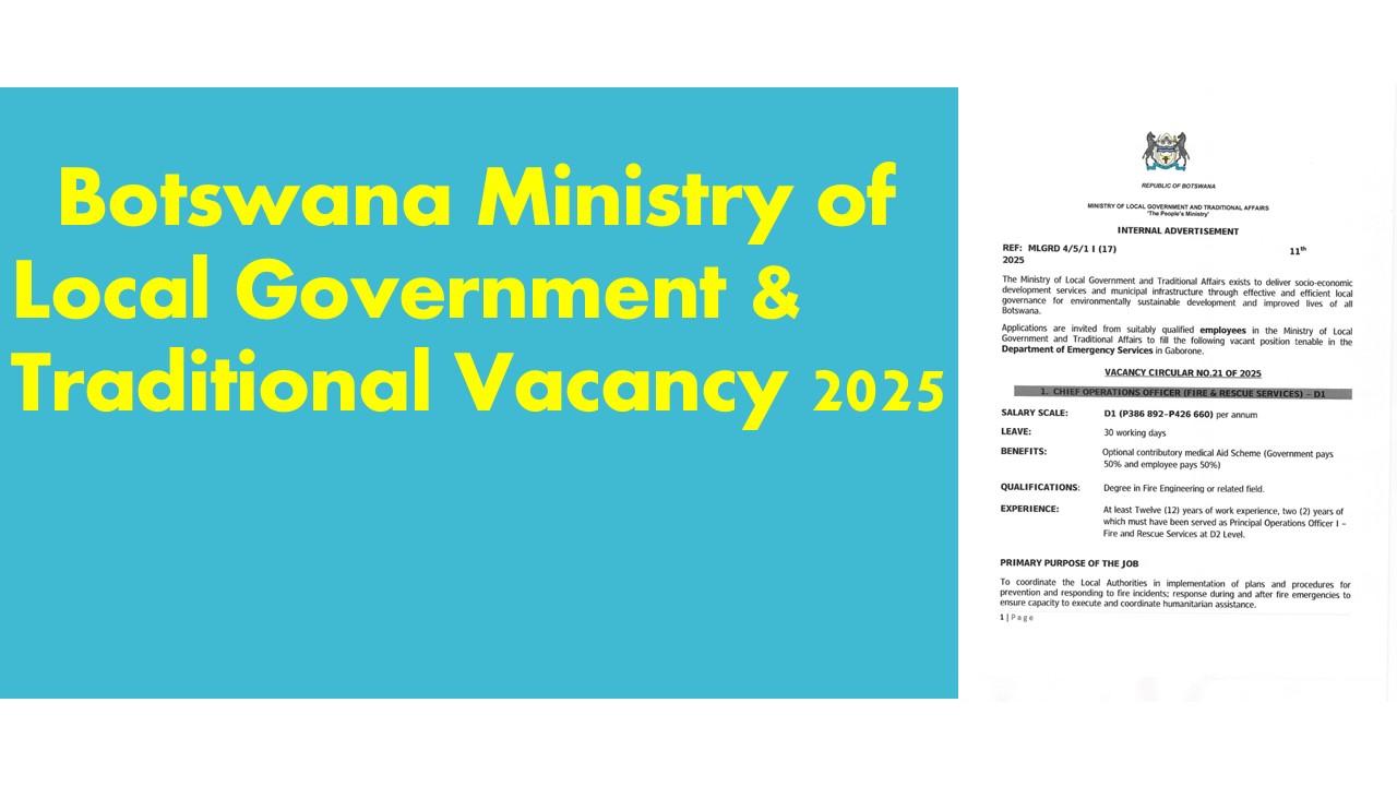 Botswana Ministry of Local Government & Traditional Vacancy 2025 ...