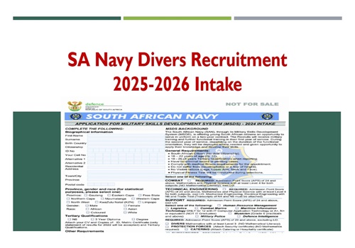 SA Navy Divers Recruitment 2025-2026 Application Form| South Africa ...