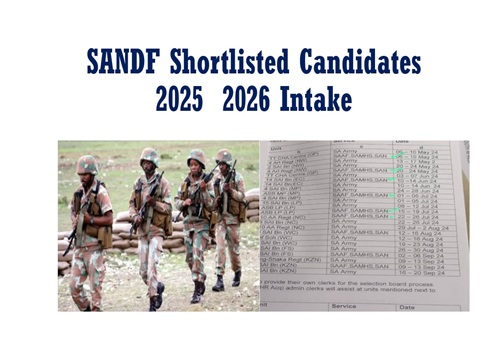 SANDF 2026 Intake Shortlisted Candidates| SANDF Recruitment 2025 MSDS ...