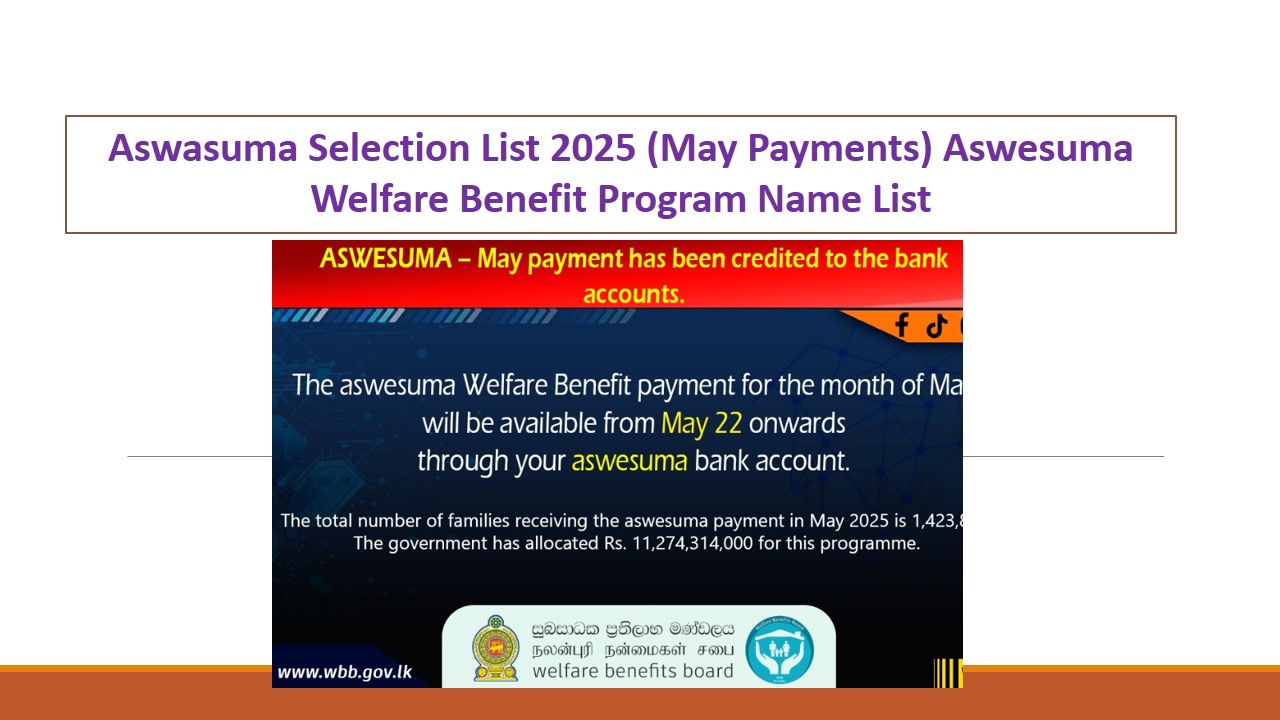 Aswasuma Selection List 2025 (May Payments) Aswesuma Welfare Benefit ...