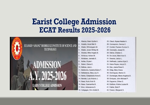 Earist College Admission Results 2025-2026 List Of Qualifiers| ECAT ...