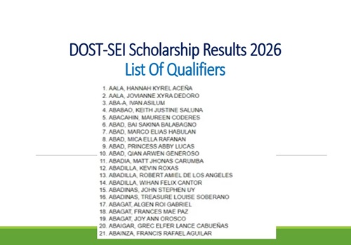 DOST-SEI Scholarship Results 2026 List Of Qualifiers| Dost Scholarship ...