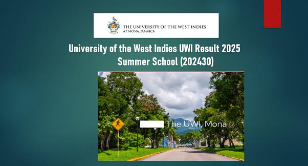 University of the West Indies UWI Result 2025 Summer School (202430) II ...