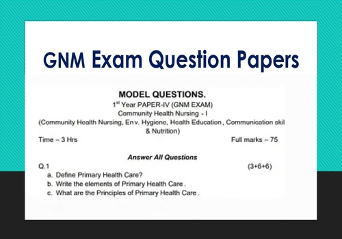 GNM Question Papers {PDF's} Download Previous Year Model Question Papers