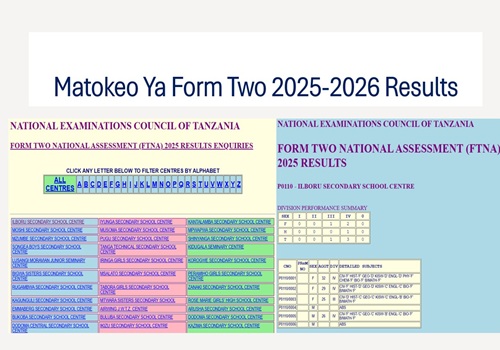 OUT-Matokeo Ya Form Two 2025/2026 Results NECTA Result Kidato Cha Pili ...